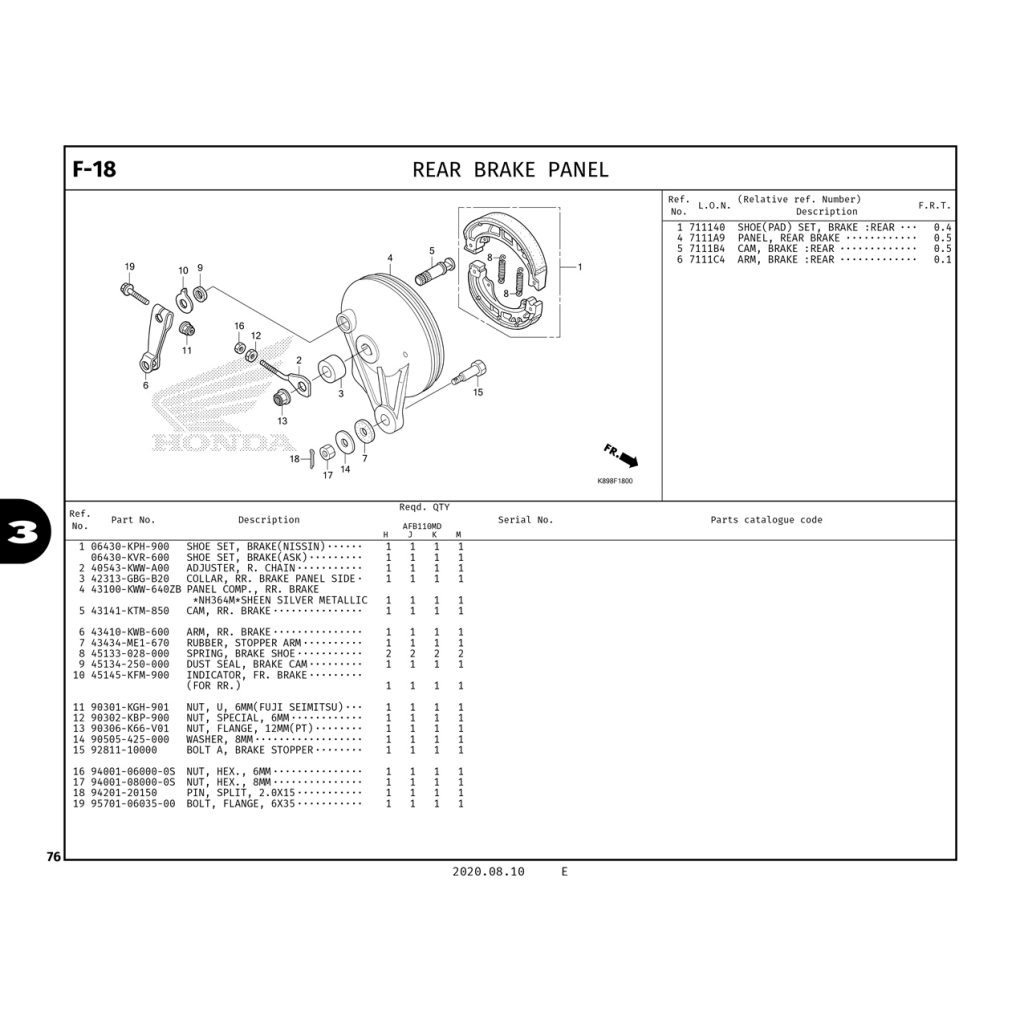 F18 | REAR BRAKE PANEL | WAVE ALPHA 110 | | QASCO Co., Ltd (Quang Anh ...