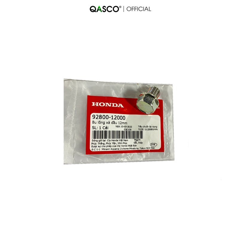 92800-12000 | Bu lông xả dầu HONDA nhiều dòng xe (9280012000) | BOLT ...