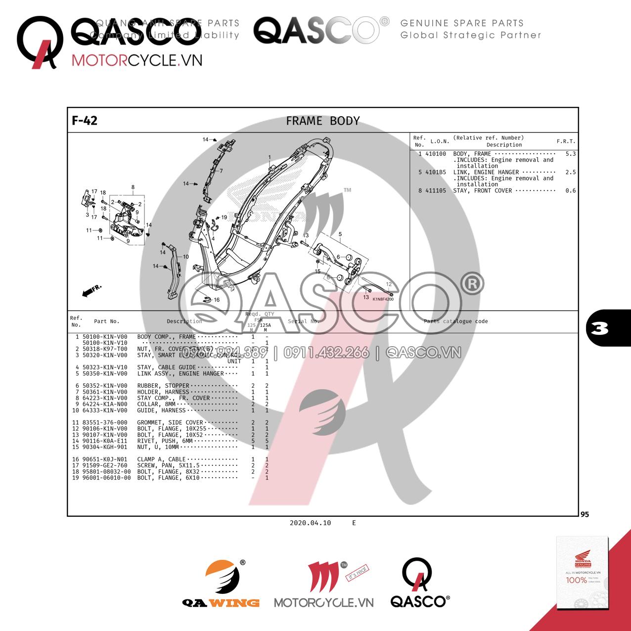 F42 | FRAME BODY | SH MODE | | QASCO Co., Ltd (Quang Anh Spare Parts ...