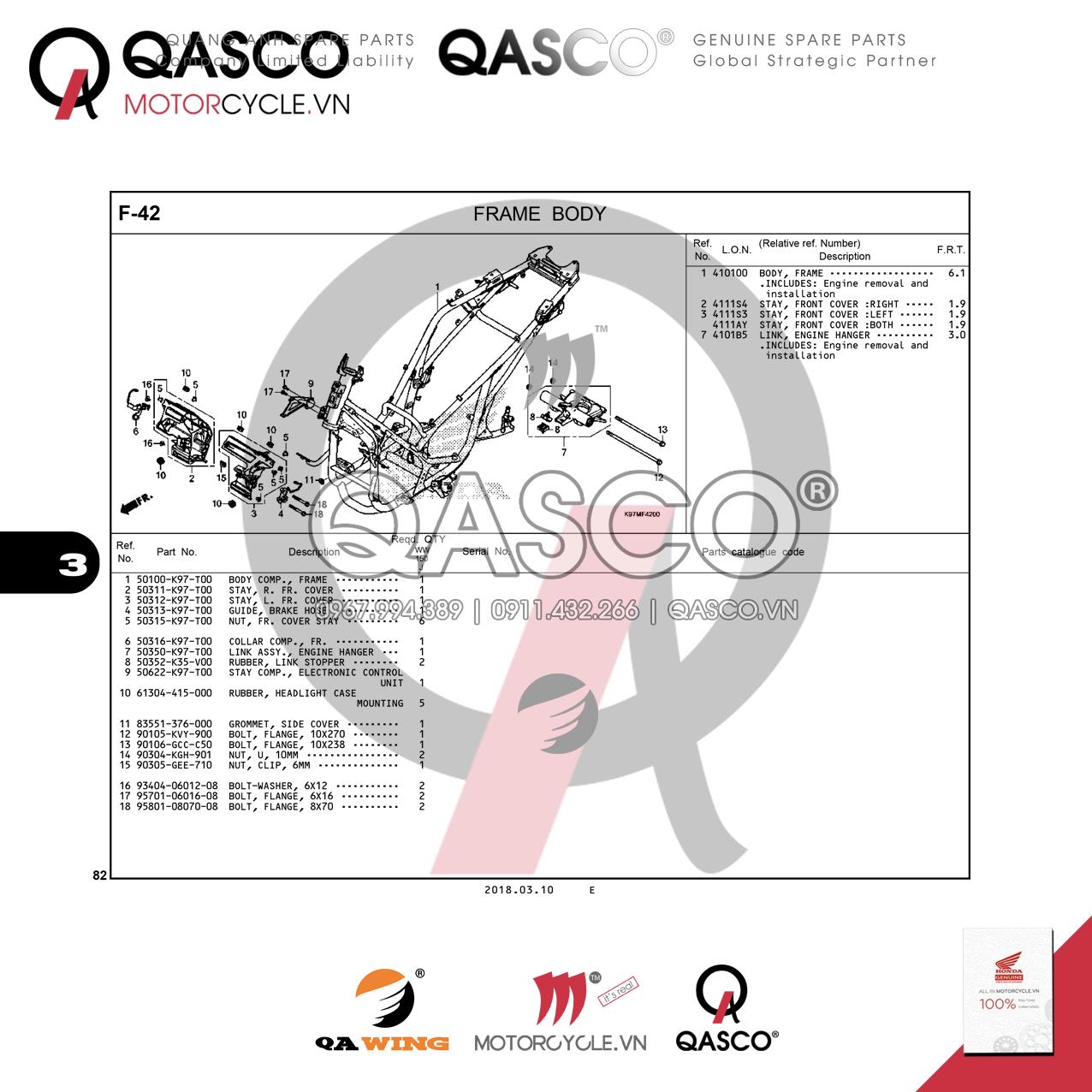 F42 | FRAME BODY | PCX | | QASCO Co., Ltd (Quang Anh Spare Parts ...
