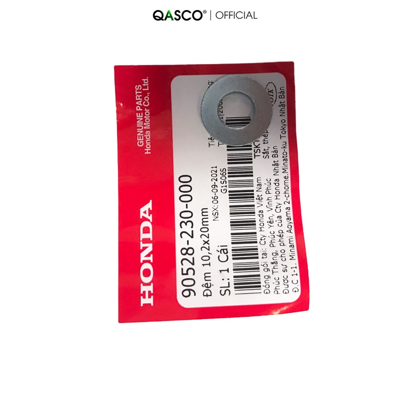 90528-230-000 | Đệm HONDA cỡ 10,2x20mm (90528230000) | WASHER 10.2X20 ...