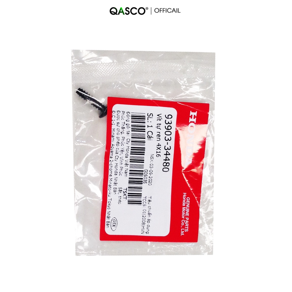 93903-34480 | Vít tự ren HONDA 4×16 (9390334480) | SCREW, TAPPING, 4X16 ...