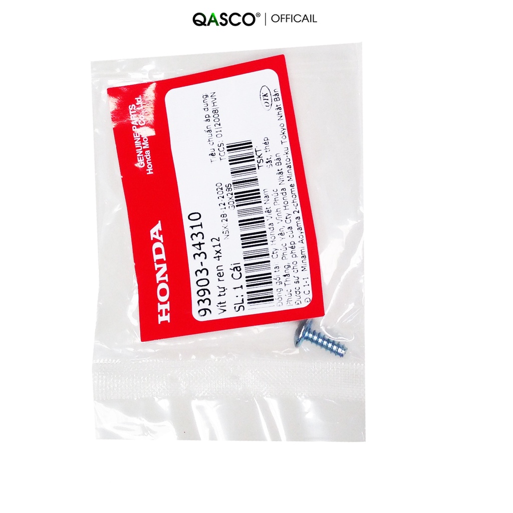 93903-34310 | Vít tự ren HONDA nhiều dòng xe 4×12 (9390334310) | SCREW ...
